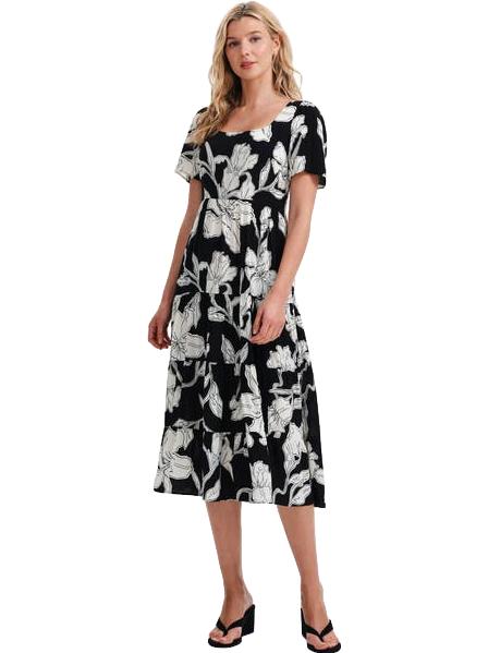 FINERY LONDON Finery London Teresa Floral Print Tiered Midi Dress